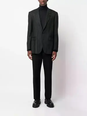 LARDINI Pinstripe-print Single-breasted Blazer
