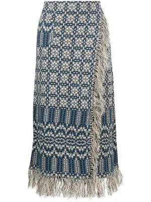 Ralph Lauren Geometric-pattern Wrap Skirt