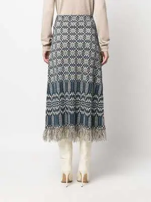 Ralph Lauren Geometric-pattern Wrap Skirt