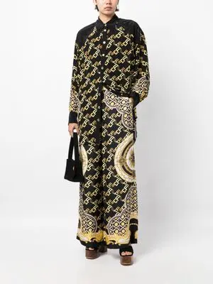 Camilla Printed Silk Shirt With Crystal Embellishments