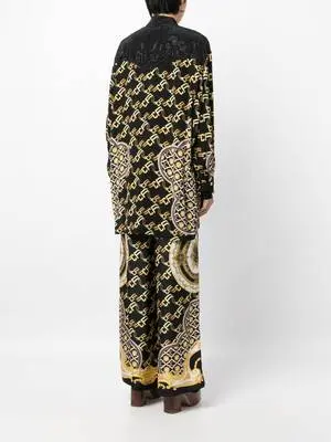 Camilla Printed Silk Shirt With Crystal Embellishments