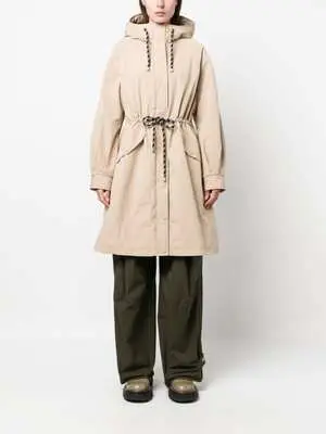 Woolrich Long-line Parka Coat - Neutrals