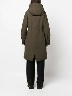 Woolrich Long-line Drawstring Parka Coat - Green