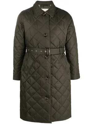 Barbour Diamond-quilted Single-breasted Coat