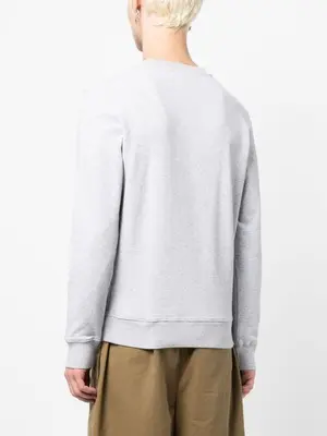 Maison Kitsuné Logo-embroidered Mélange-effect Sweatshirt - Grey