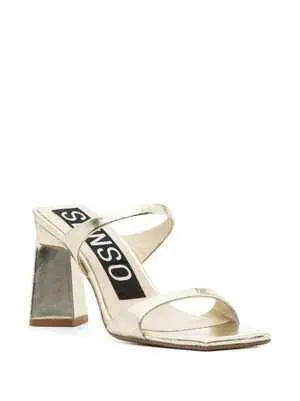Senso Valeria 70mm Metallic Leather Mules - Gold