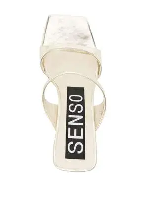 Senso Valeria 70mm Metallic Leather Mules - Gold