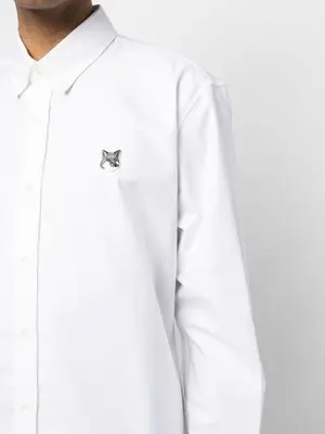 Maison Kitsuné Fox-patch Slim-cut Shirt