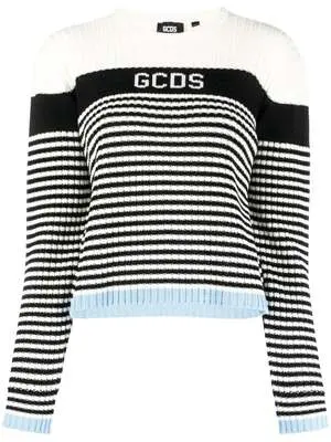 Gcds Jacquard-logo Striped Jumper