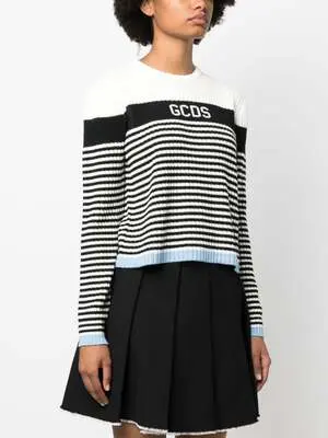 Gcds Jacquard-logo Striped Jumper