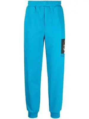 Helmut Lang Photographic-print Cotton Track Pants - Blue
