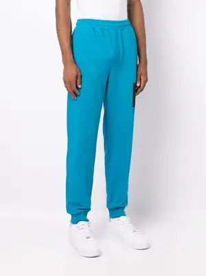 Helmut Lang Photographic-print Cotton Track Pants - Blue