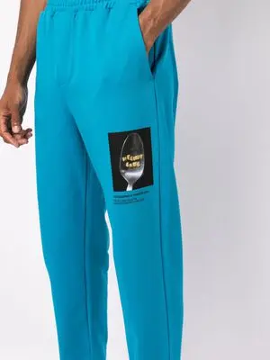 Helmut Lang Photographic-print Cotton Track Pants - Blue