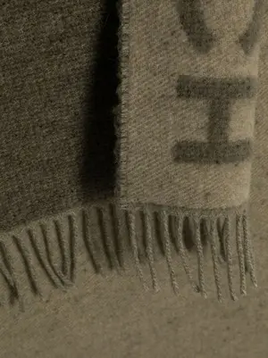 Woolrich Logo Intarsia-knit Fringe-detailing Scarf - Green