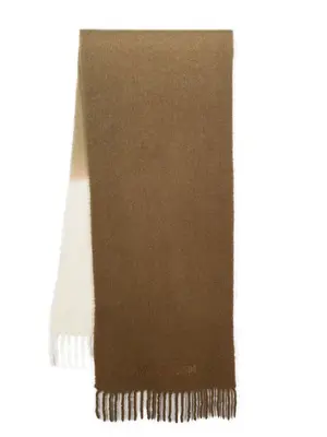Woolrich Logo-embroidered Ombre-effect Scarf - Brown