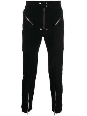 Rick Owens Decorative-zip Cotton Trousers - Black