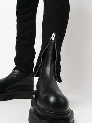 Rick Owens Decorative-zip Cotton Trousers - Black