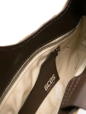 Gcds Comma Monogram Embossed Shoulder Bag - Brown