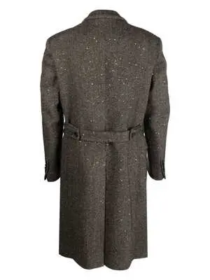 WINNIE N.Y.C Double-breasted Herringbone Pea Coat