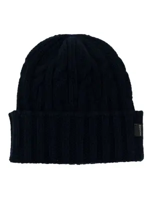Woolrich Cable-knit Wool Beanie - Blue