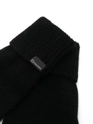 Woolrich Logo-patch Cashmere Gloves - Black