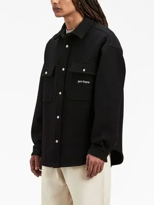 Palm Angels Logo-embroidered Twill Shirt Jacket