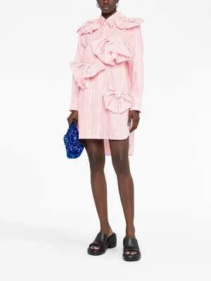 Viktor & Rolf Bow-accented Striped Shirtdress