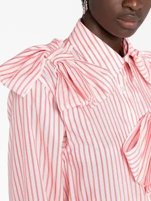 Viktor & Rolf Bow-accented Striped Shirtdress