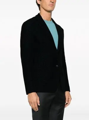 Giorgio Armani Textured-finish Notched-lapels Blazer