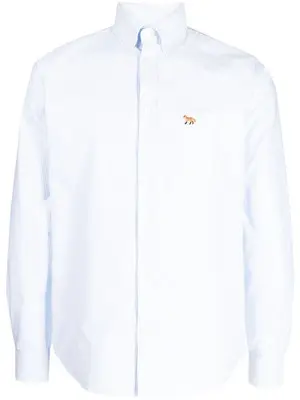 Maison Kitsuné Embroidered-fox Cotton Shirt