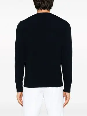 ROBERTO COLLINA V-neck Merino Wool Jumper - Blue