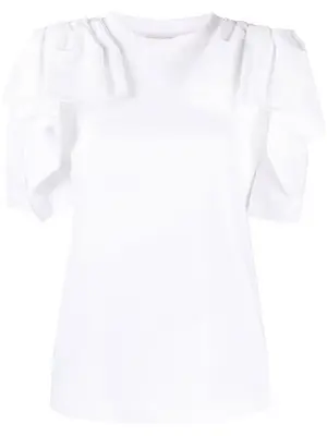 Alexander McQueen Draped Cotton T-shirt - White