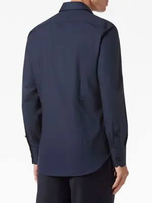 BILLIONAIRE Logo-embroidery Cotton Shirt - Blue