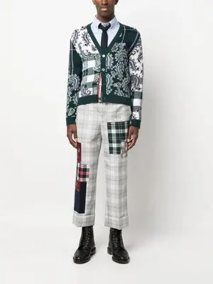 Thom Browne Patterned Jacquard Virgin Wool Cardigan