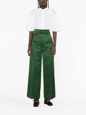 Viktor & Rolf Pleat-detailing High-waist Trousers - Green