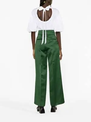 Viktor & Rolf Pleat-detailing High-waist Trousers - Green