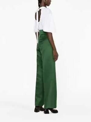 Viktor & Rolf Pleat-detailing High-waist Trousers - Green