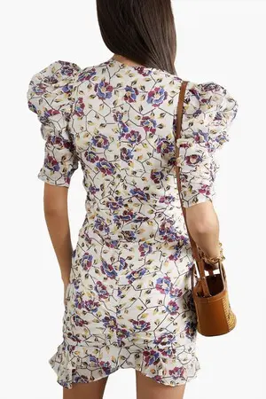 MARANT ETOILE Sireny Floral-print Mini Dress - Ecru