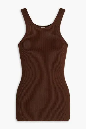 TOTEME Ribbed-knit Tank - Chocolate