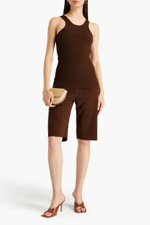 TOTEME Ribbed-knit Tank - Chocolate