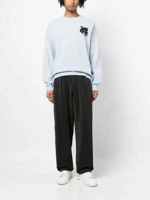 Maison Kitsuné Intarsia-knit Logo Wool Jumper