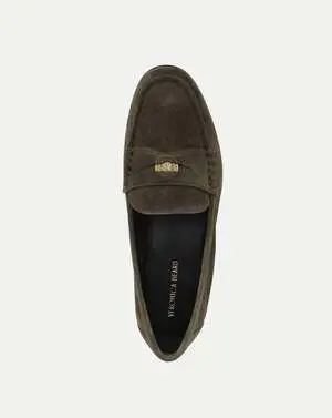 Veronica Beard Penny Suede Loafer - Cypress