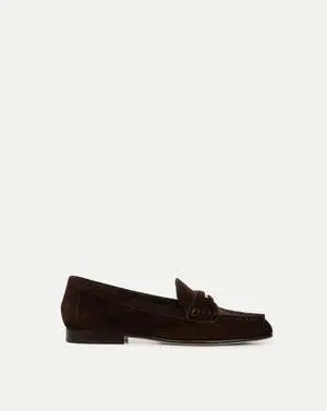 Veronica Beard Penny Suede Loafer - Espresso