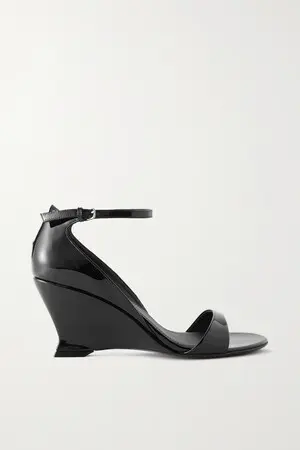 FERRAGAMO Vidette Patent-leather Wedge Sandals