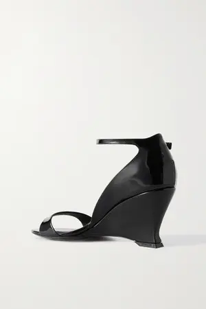 FERRAGAMO Vidette Patent-leather Wedge Sandals