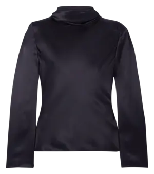 Saint Laurent Open-back Draped Silk-satin Top