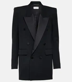 Saint Laurent Grain De Poudre Tuxedo Jacket