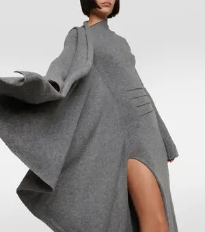 ANN DEMEULEMEESTER Zorka Draped Wool And Cashmere Maxi Dress