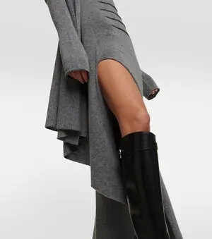 ANN DEMEULEMEESTER Zorka Draped Wool And Cashmere Maxi Dress