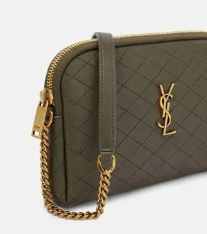Saint Laurent Gaby Leather Shoulder Bag - Brown